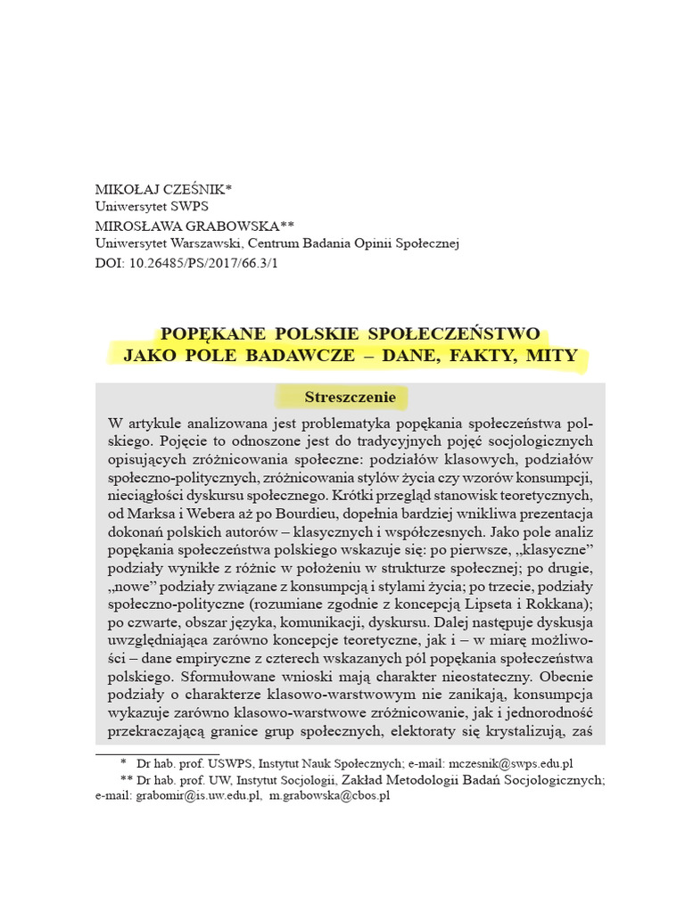 Postawy Socjologii | PDF