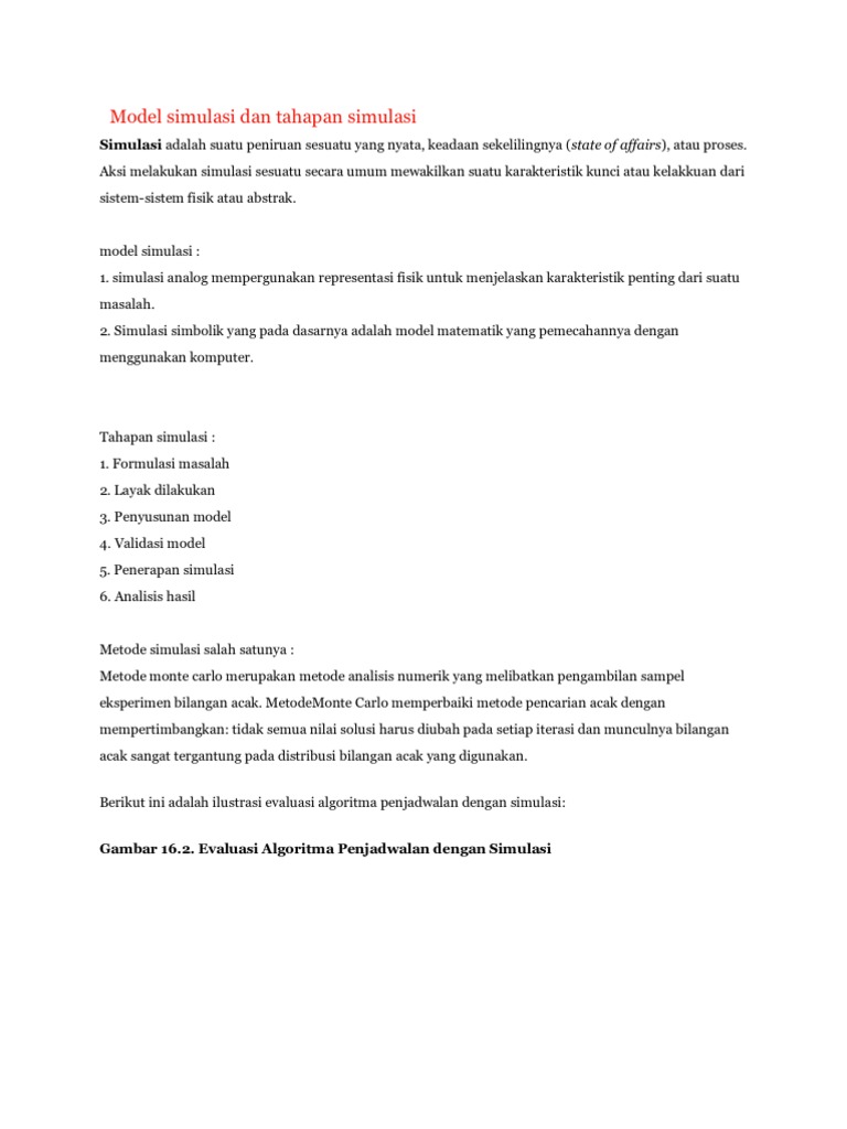Model Simulasi Dan Tahapan Simulasi | PDF | Metode & Bahan Ajar ...