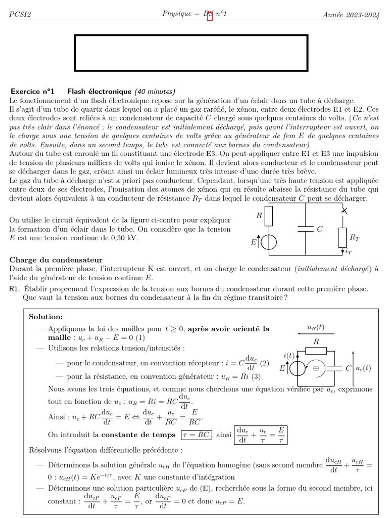 Corr DS1 2024 | PDF | Aorte | Tension électrique