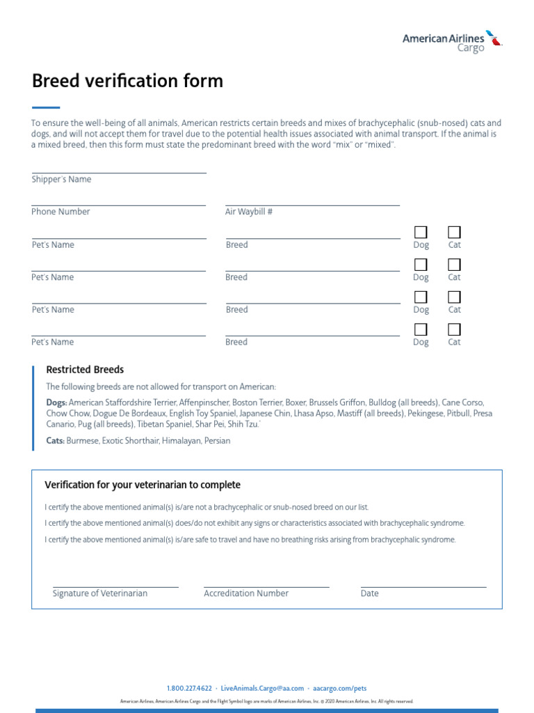 Breed Veridication Form | PDF | Dog Breeds | Pit Bull