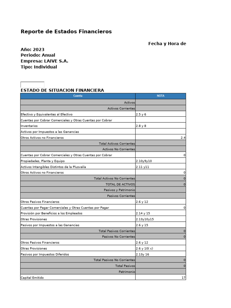 Reporte Financiero Anual 2023 LAIVE S.A. | PDF | Estado de resultados ...