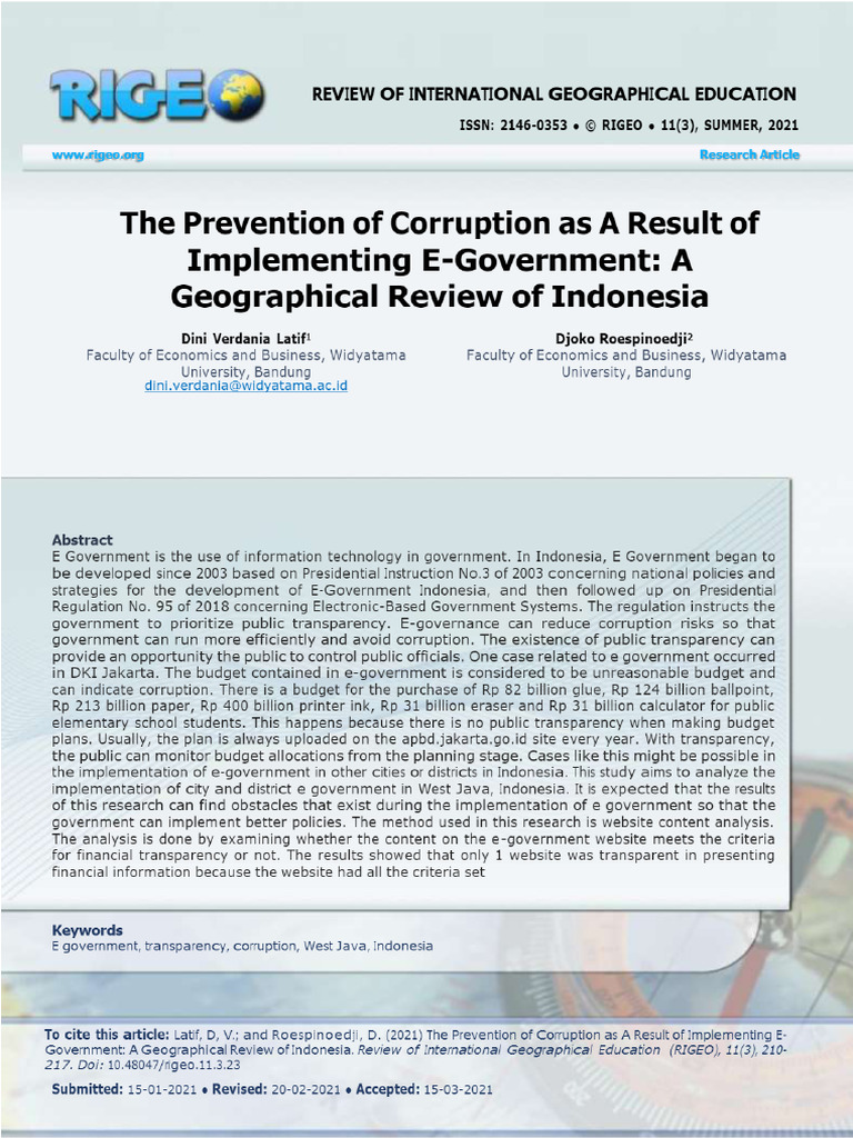 23+the+Prevention+of+Corruption+as+a+Result+of+Implementing+E Government+a+Geographical+Review ...