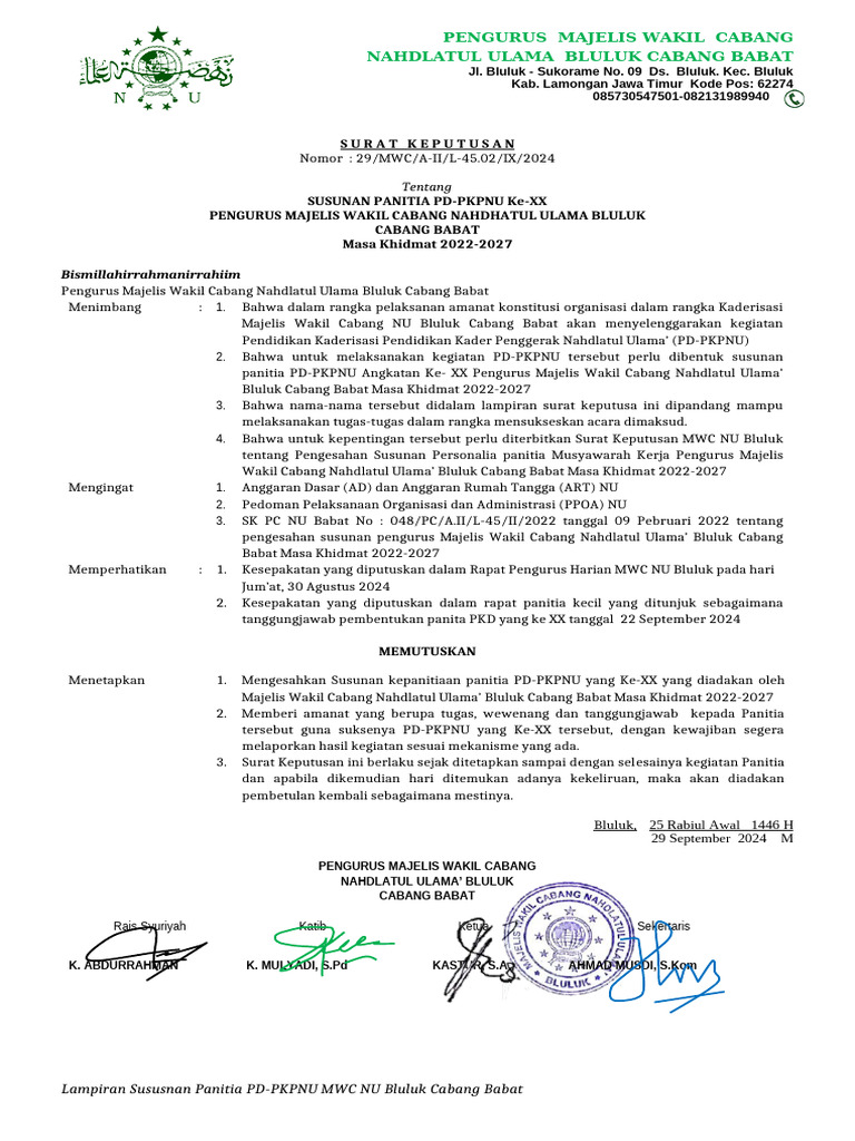 SK Panitia HSN | PDF