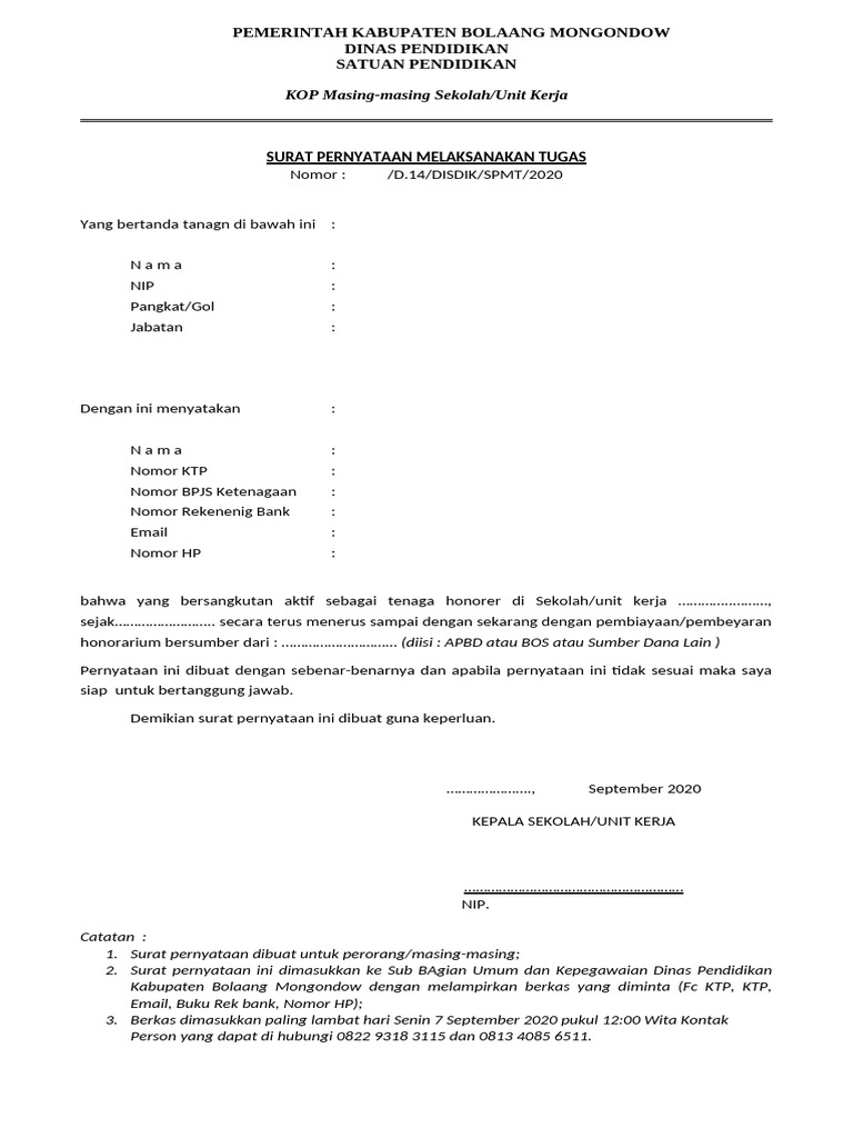 Format SPMT-Data BPJS Naker | PDF