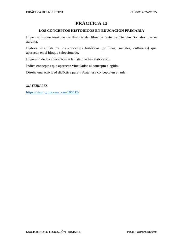 Conceptos Históricos en Primaria | PDF