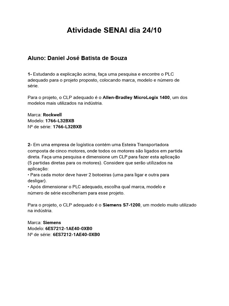 Atividade SENAI 01 | PDF