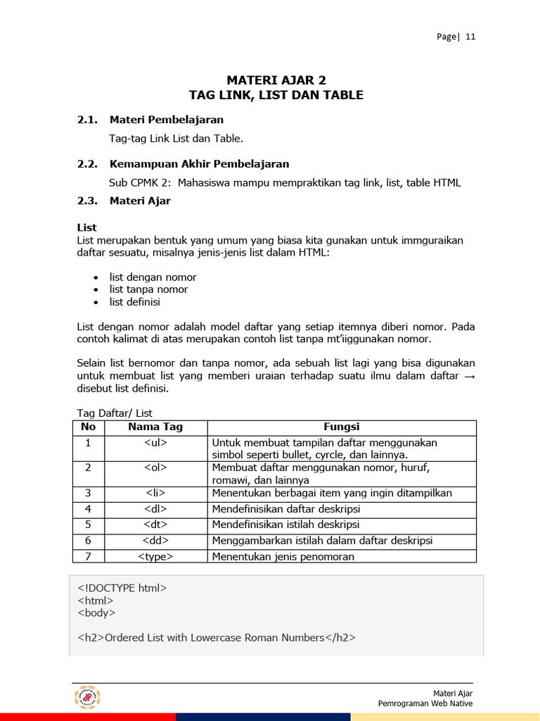 Materi Pemrograman Web P2 | PDF