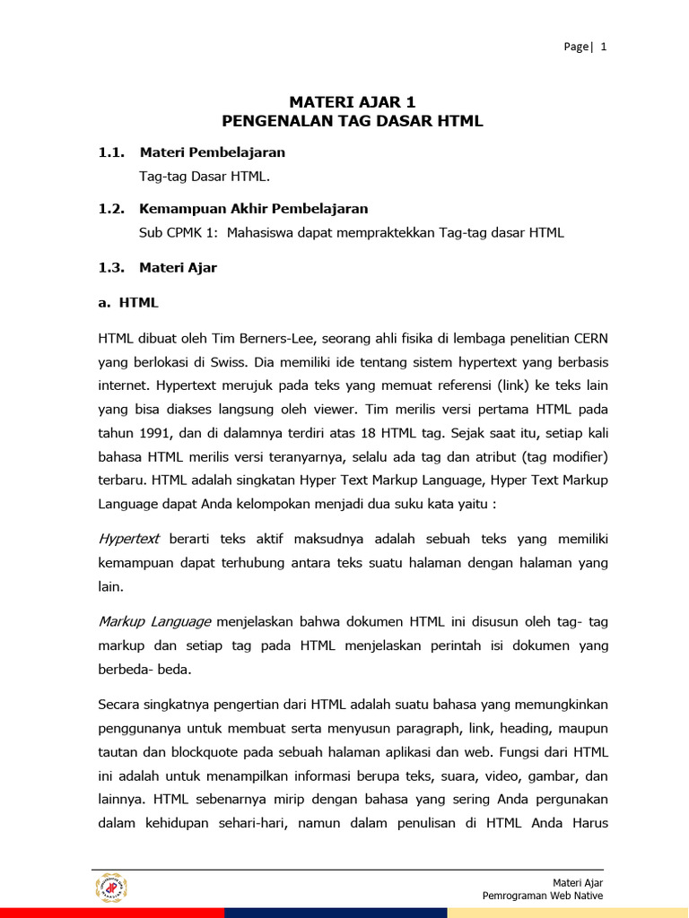 Materi Pemrograman Web P3 | PDF