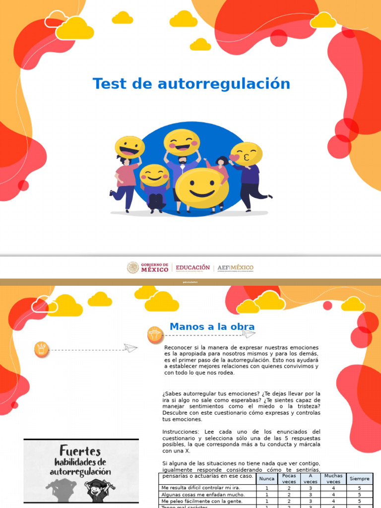 Presentacion Test Autorregulavcion | PDF | Las emociones ...