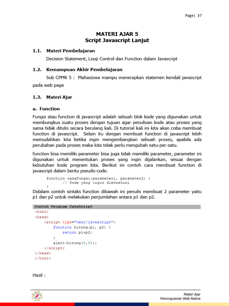 Materi Pemrograman Web P5 | PDF