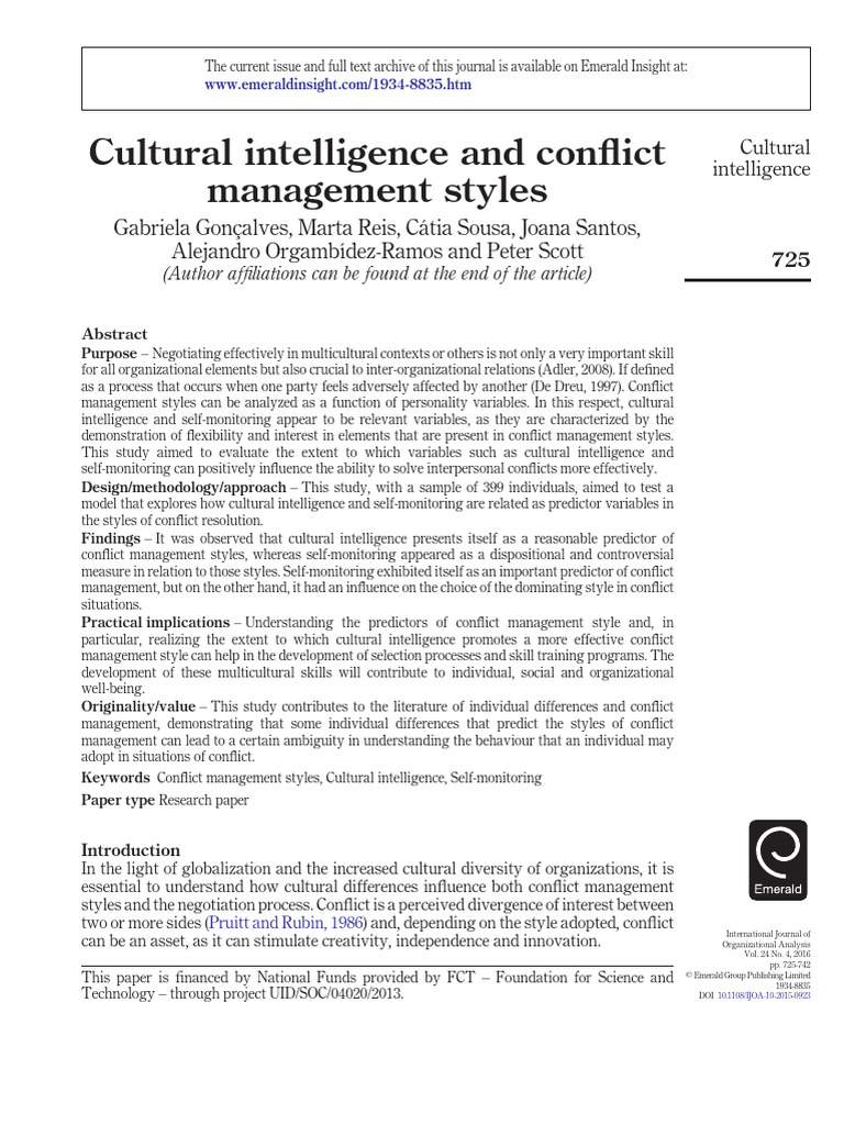 conflict mgt | PDF | Empathy | Intelligence