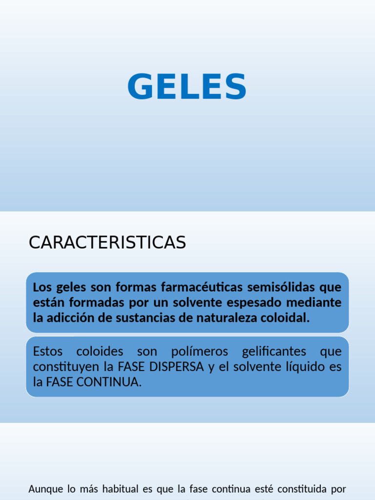GELES | PDF | Gel | Coloide