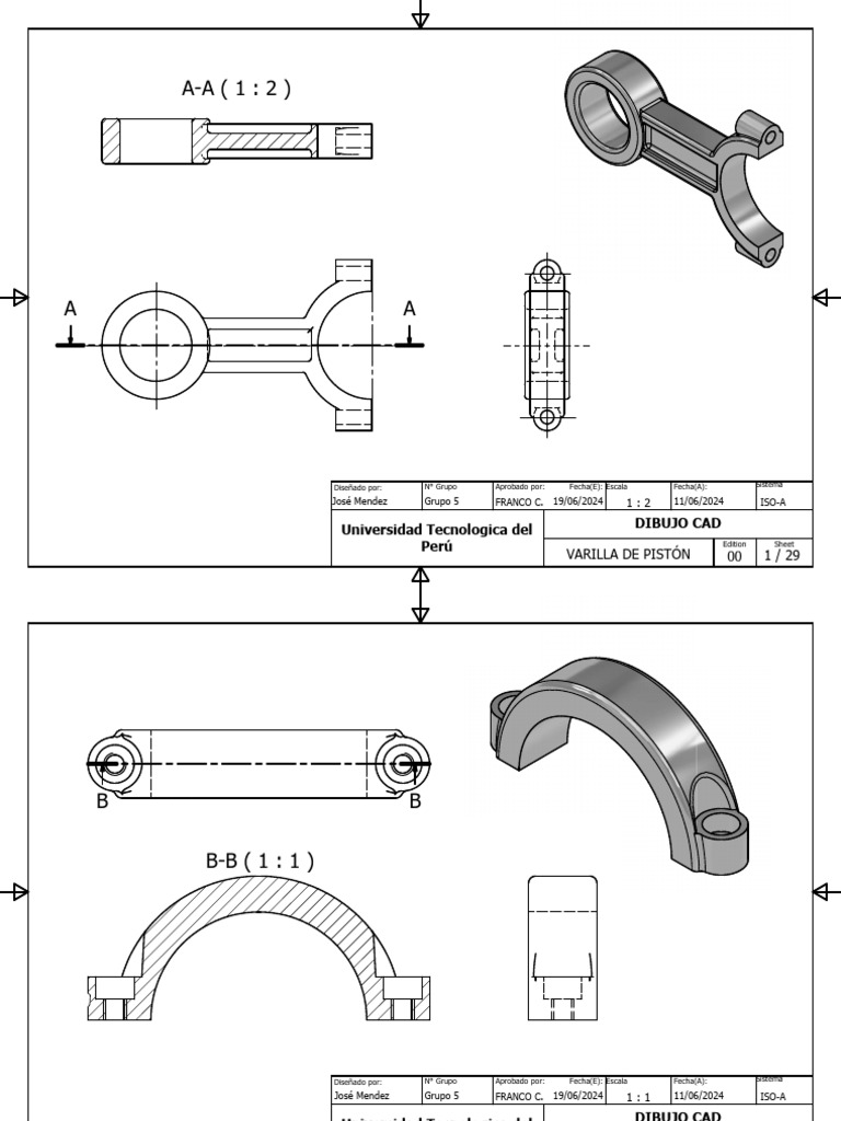 Grupo 5 - Dibujo Cad - Motor V6 | PDF | Tecnología de vehículos ...