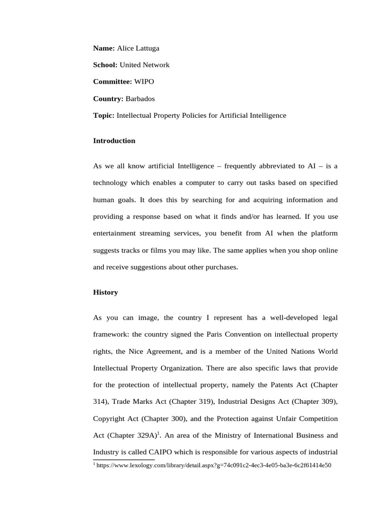 Position Paper | PDF | Intellectual Property | Artificial Intelligence