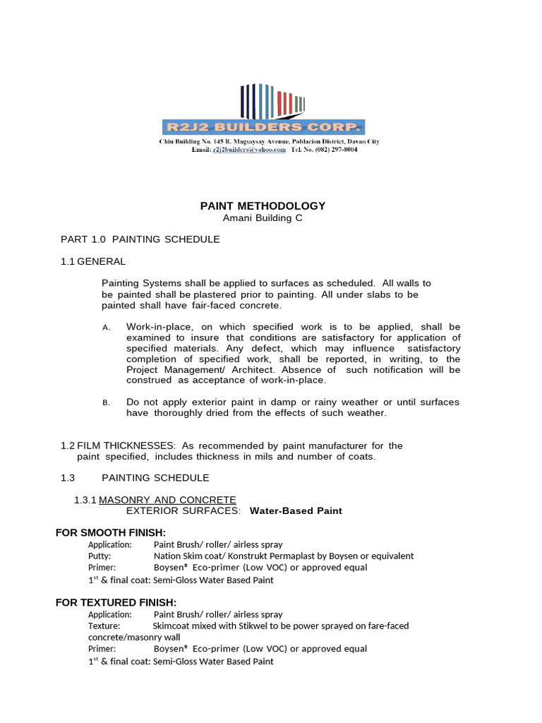 Methodology C Updated | PDF | Paint | Concrete