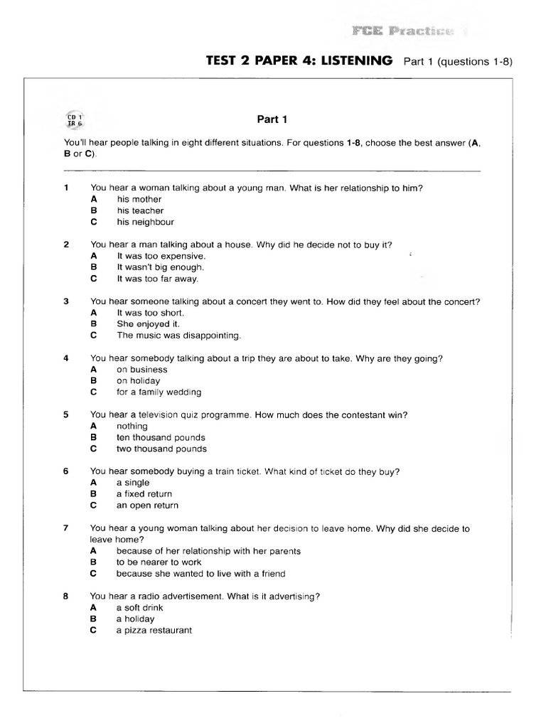 Test 2 Listening | PDF