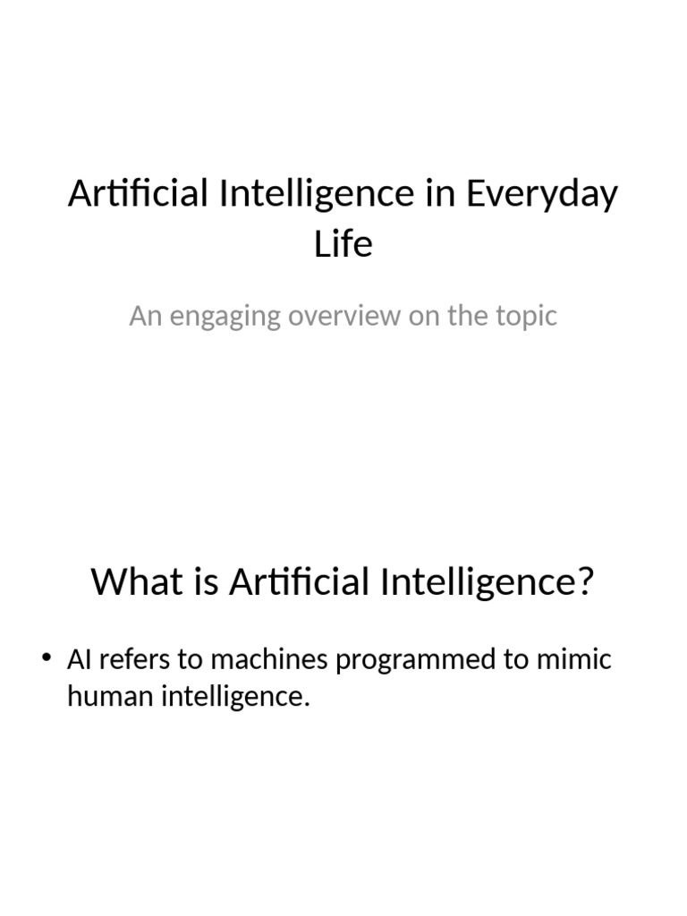Artificial Intelligence in Everyday Life | PDF