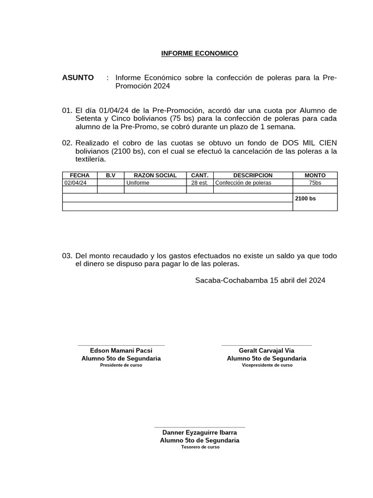 Informe Economico | PDF