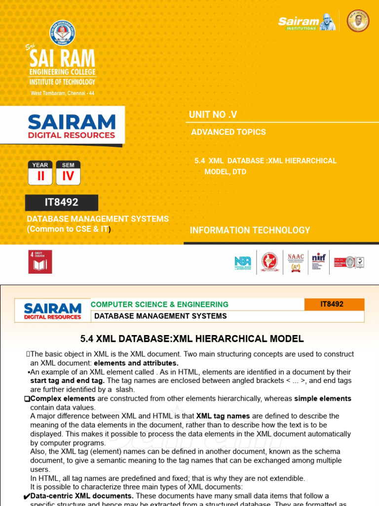 XML Database Hierarchical Model & DTD | PDF | Xml | Xml Schema