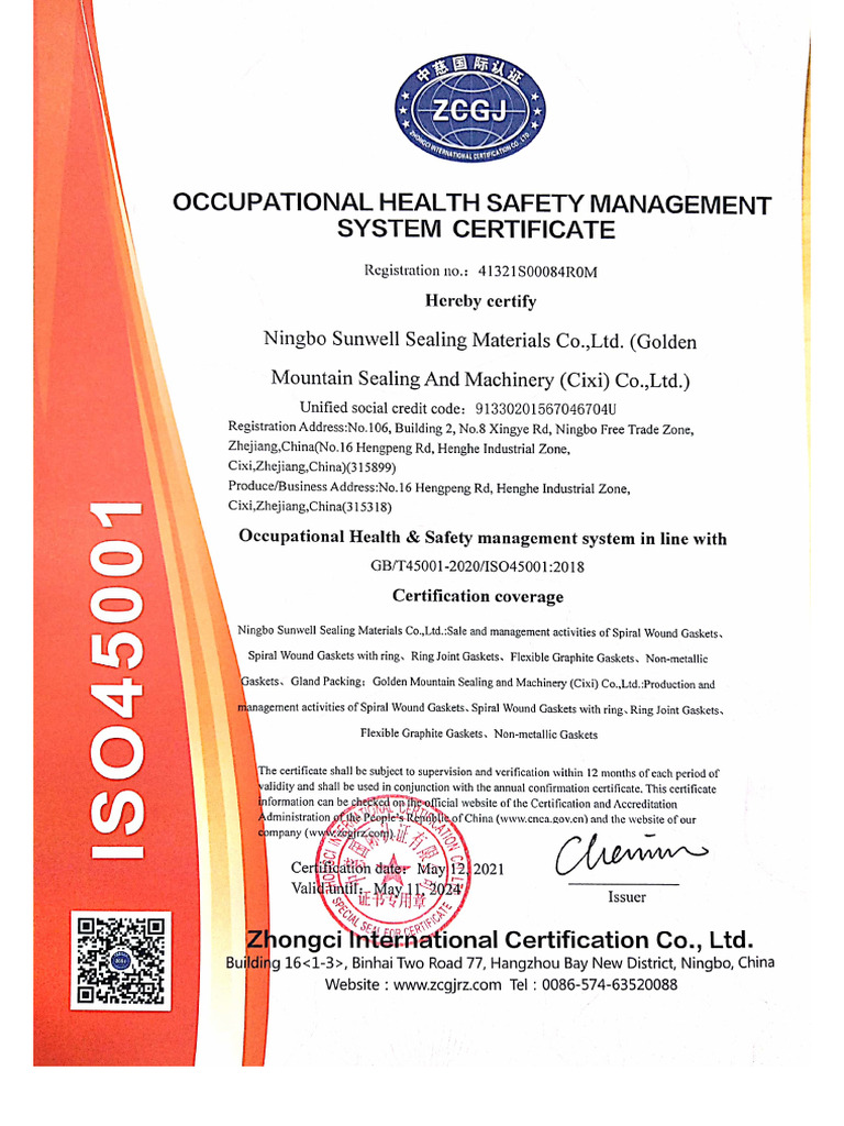 Sunwell Iso45001 | PDF