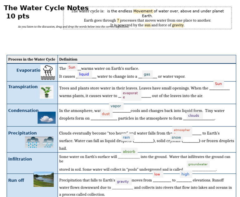Water Cycle Processes Explained | PDF | Water Cycle | Water