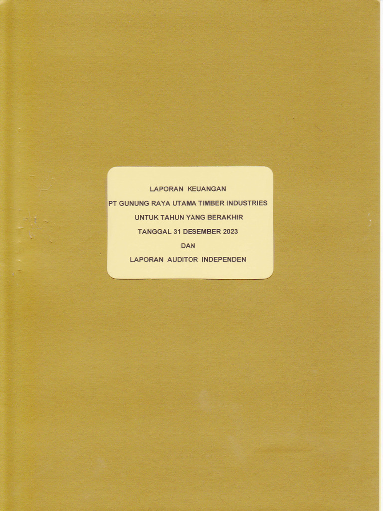 LAI PT Gunung Raya Timber Industries TB 2023 (BWP) | PDF