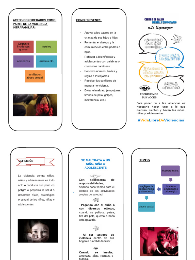triptico violencia | PDF | Abuso infantil | Violencia