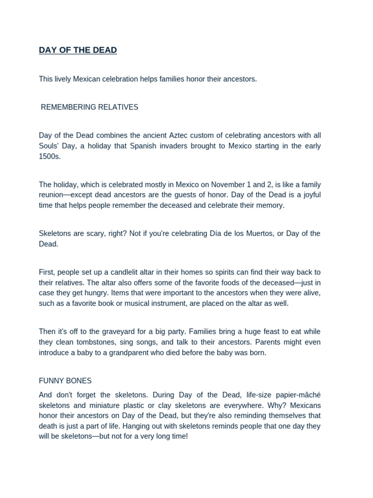 Day of The Dead and Ask For Permission | PDF