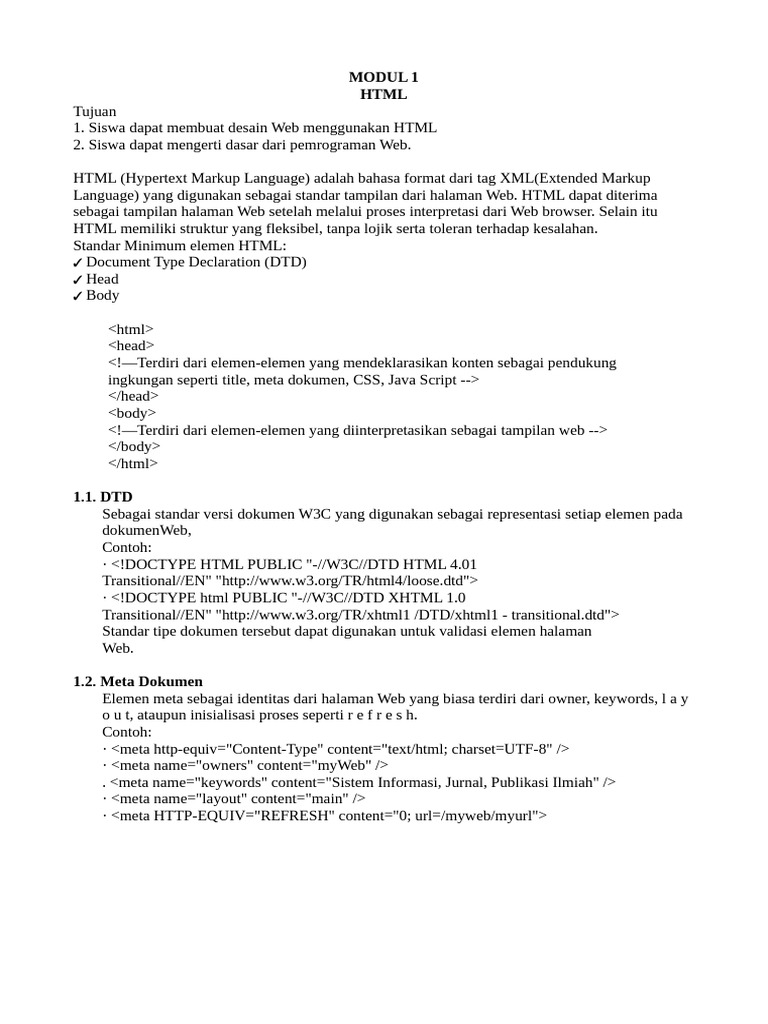 Modul 1 Pemograman Web | PDF