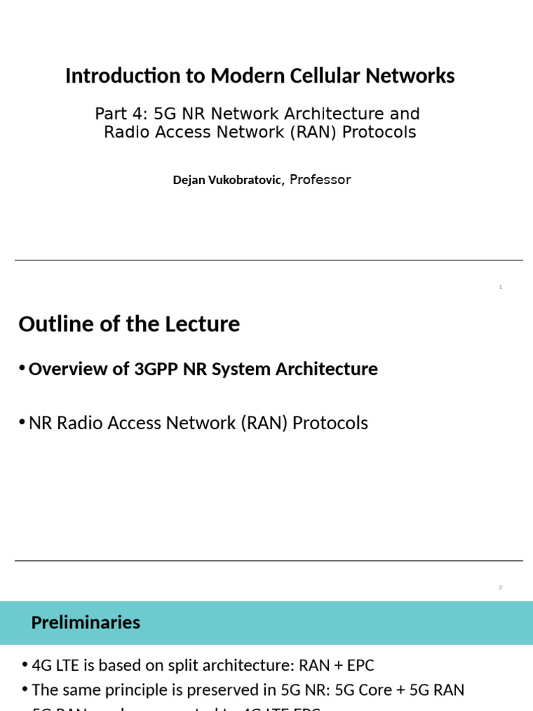 5G Course Lecture 4 5G NR Network Architecture | PDF | Computer Network ...