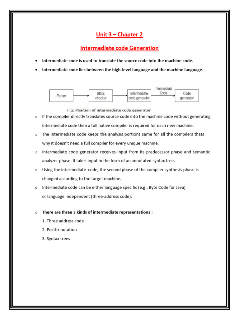 UNIT 3 - Chapter 2 in Compiler Design | PDF | Control Flow | Compiler