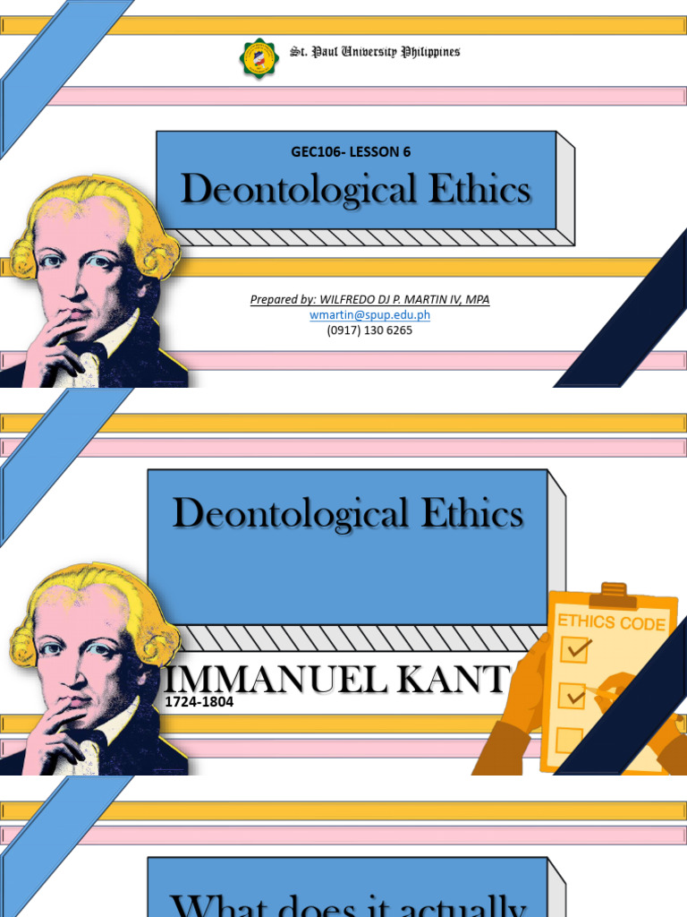 Lesson 6 - Deontological Ethics | PDF