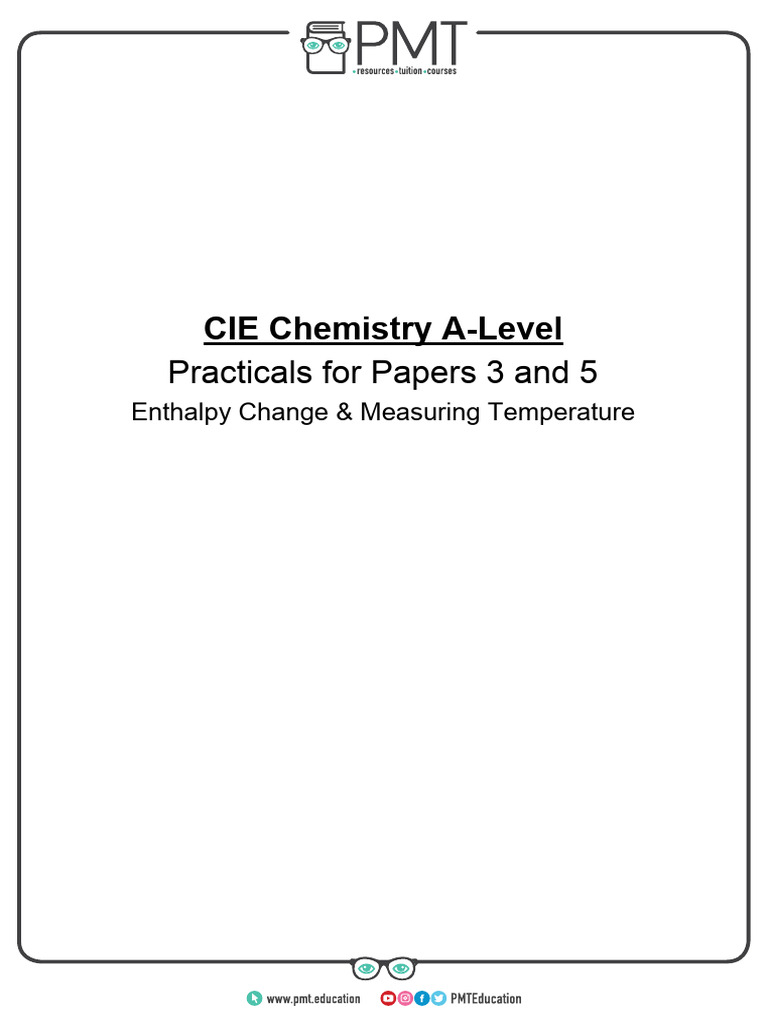 Enthalpy Change & Measuring Temperature | PDF | Enthalpy | Heat