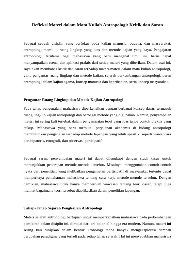 Uts - Refleksi Materi | PDF