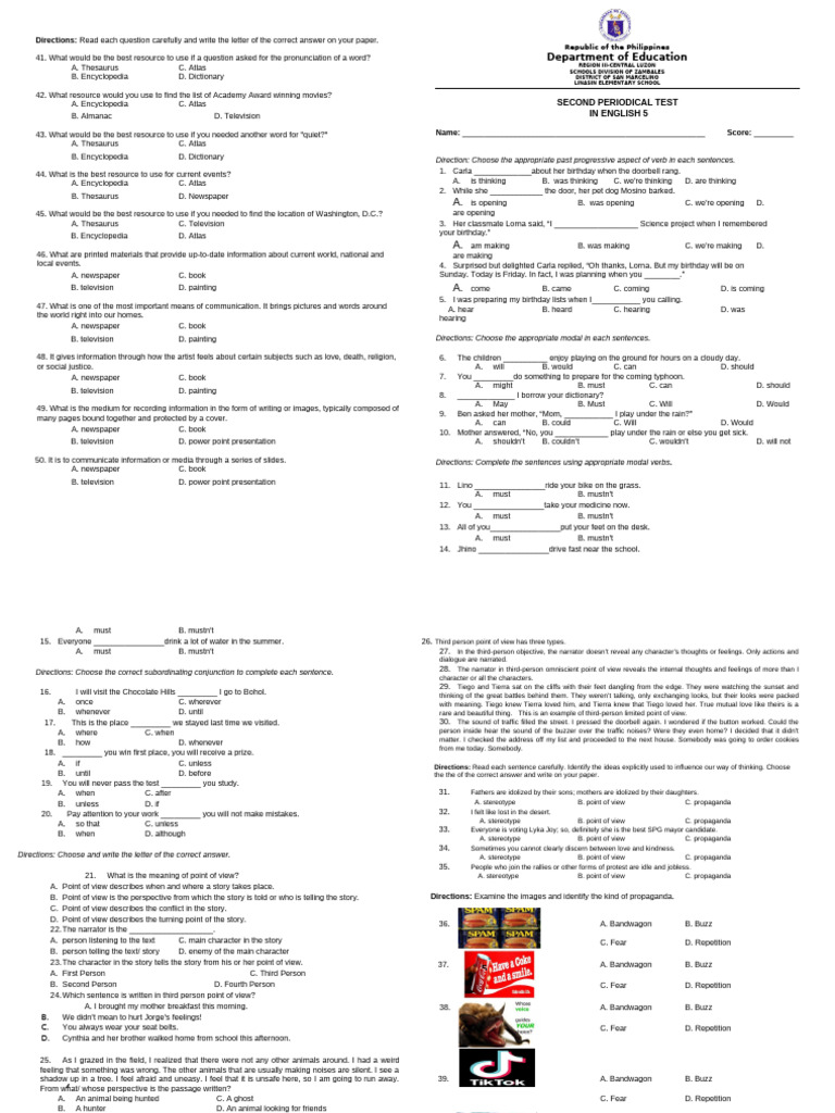2nd QA G5 | PDF | Narration