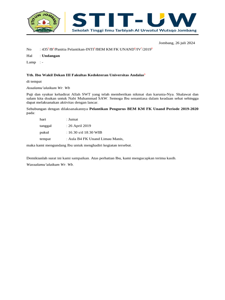 Format Surat Undangan | PDF