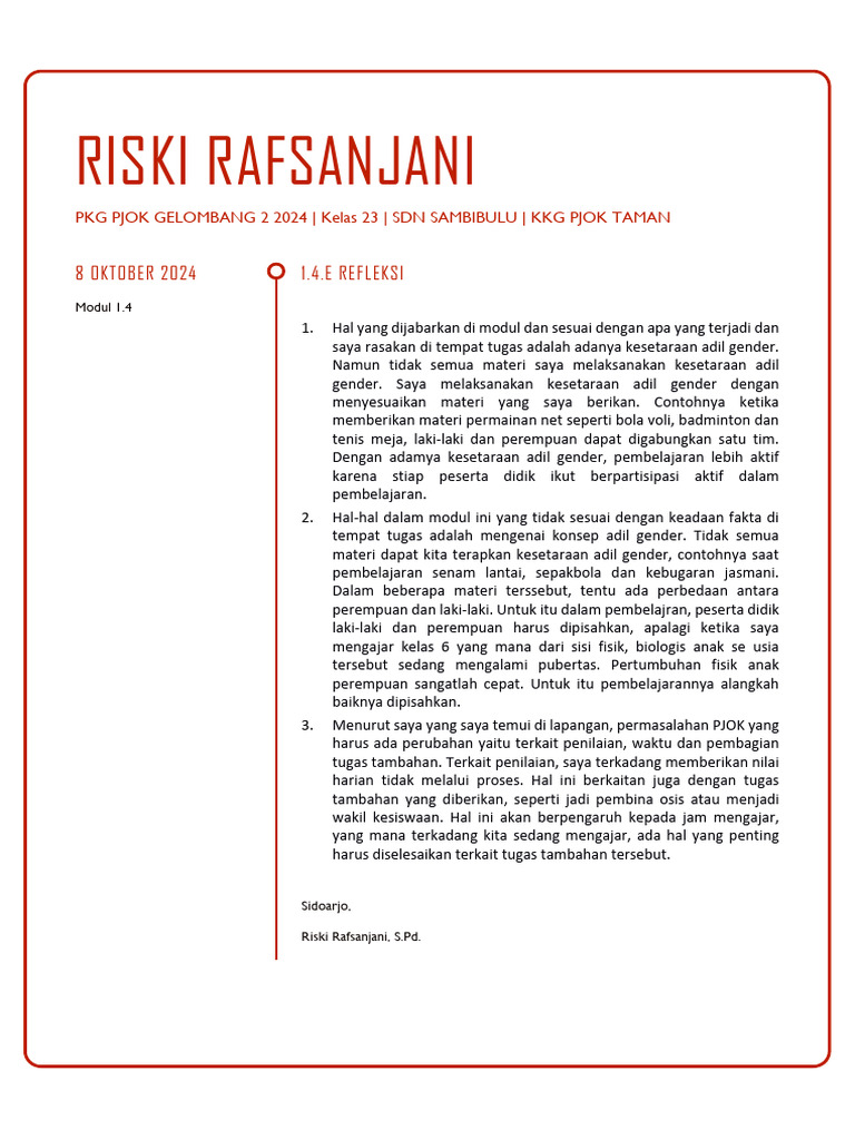 1.4.E REFLEKSI (Riski Rafsanjani) | PDF