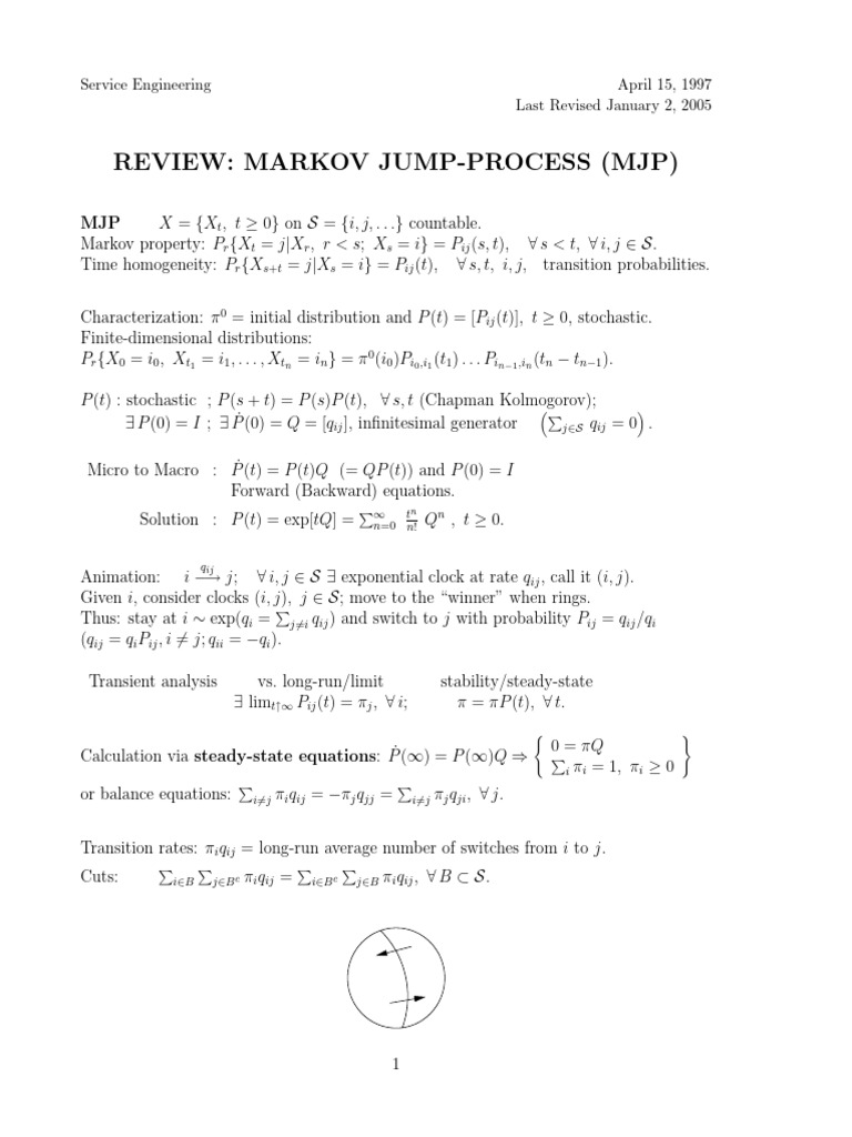 markov jump process | PDF | Customer Relationship Management | Probability Theory