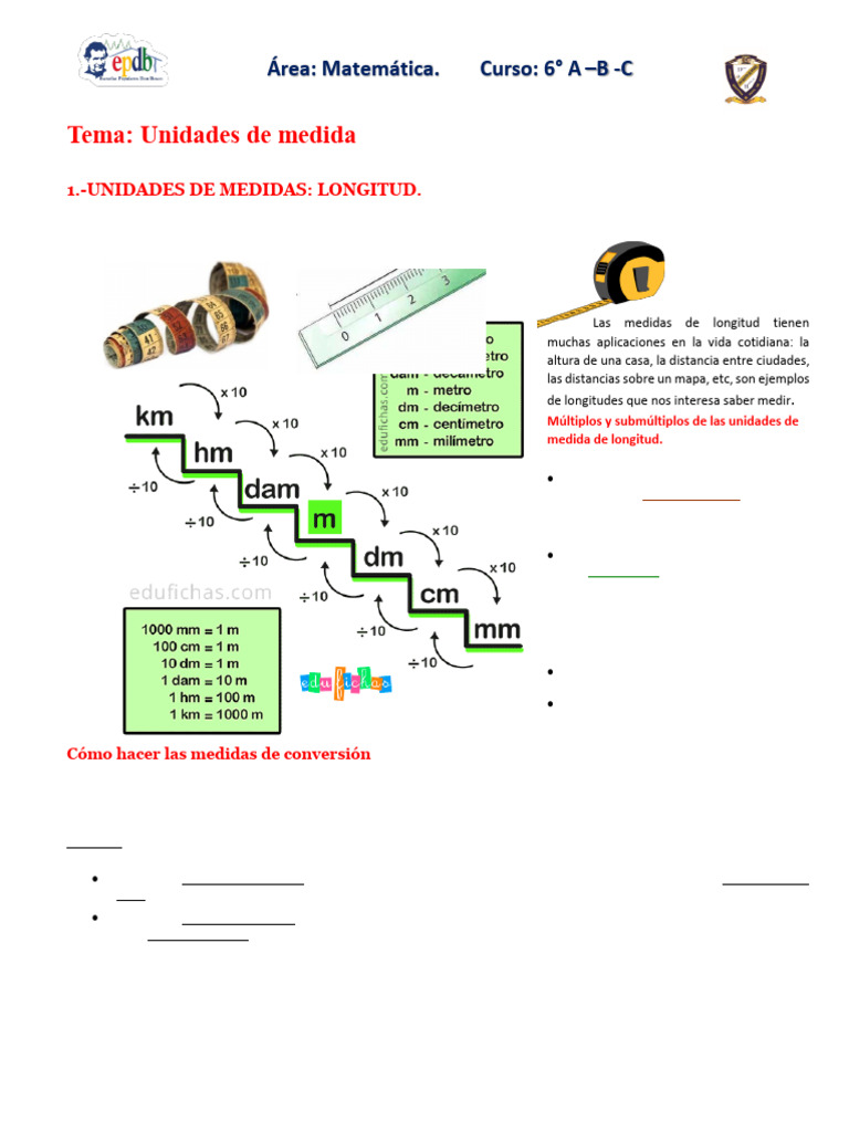 Unidades de Medida y Conversión | PDF | Volumen | Longitud
