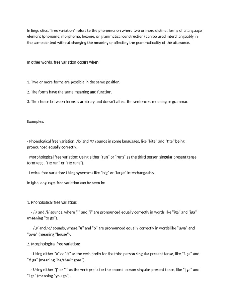 Free variations-WPS Office | PDF | English Language | Word