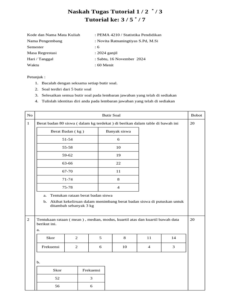 Soal TT2 Pema4210 | PDF
