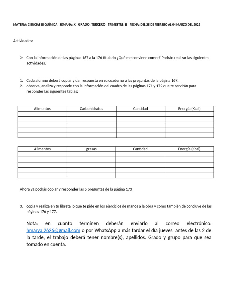 Quimica Actividad X | PDF