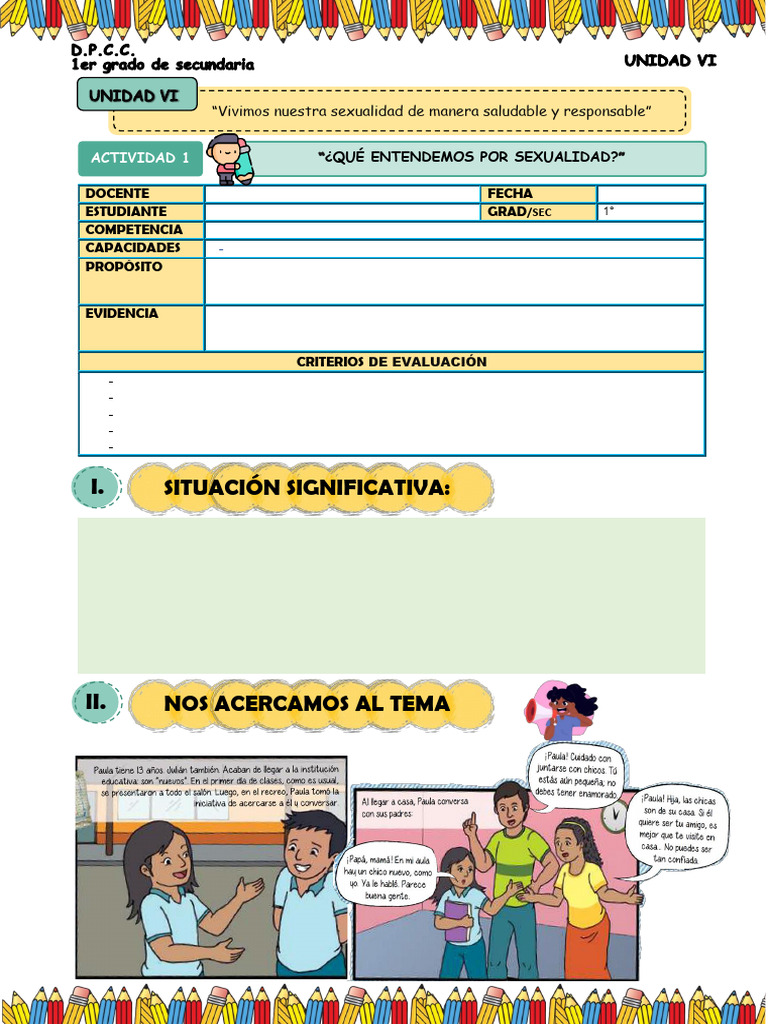 1° DPCC - Actv.01-Und.6 2024 | PDF | La sexualidad humana | Género