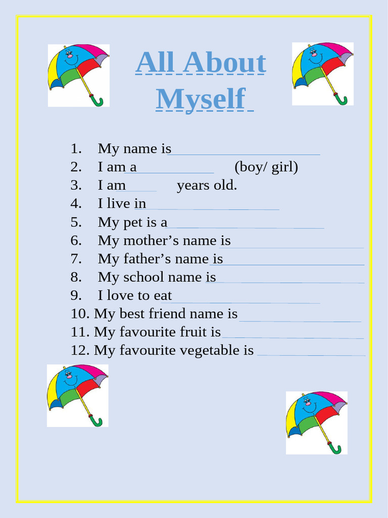 All About Myself | PDF