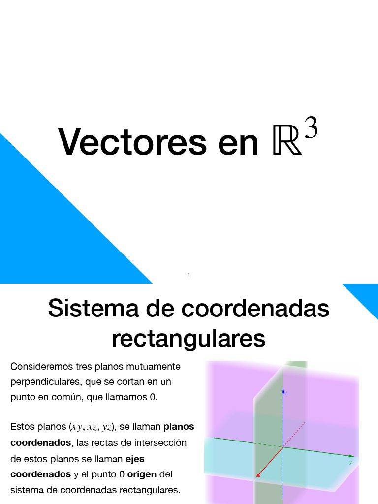 3 - Vectores en R3 | PDF | Vector Euclidiano | Sistema de coordenadas ...