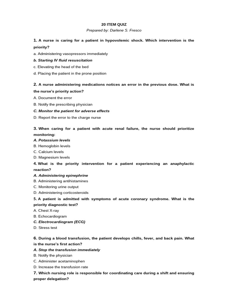 Nursing Practice Question | PDF | Coronary Artery Bypass Surgery ...