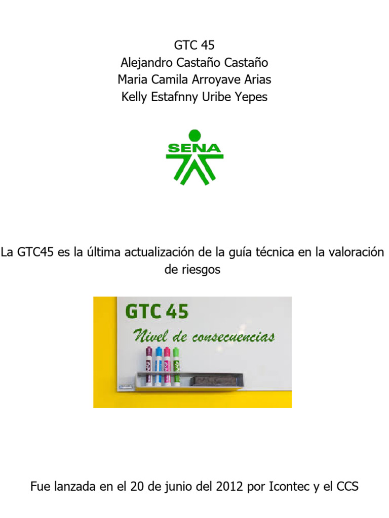 La GTC 45 2012 Es La Última Versión de La Guía Técnica Colombia 45 ...