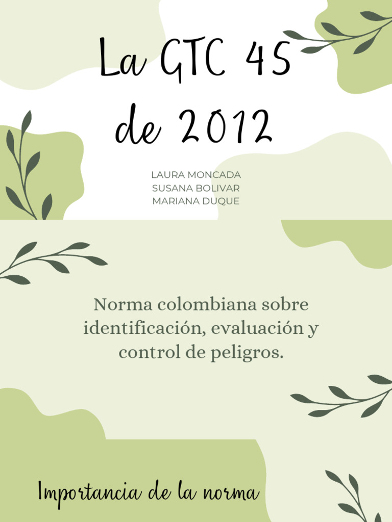 Presentación Norma GTC 45 | PDF