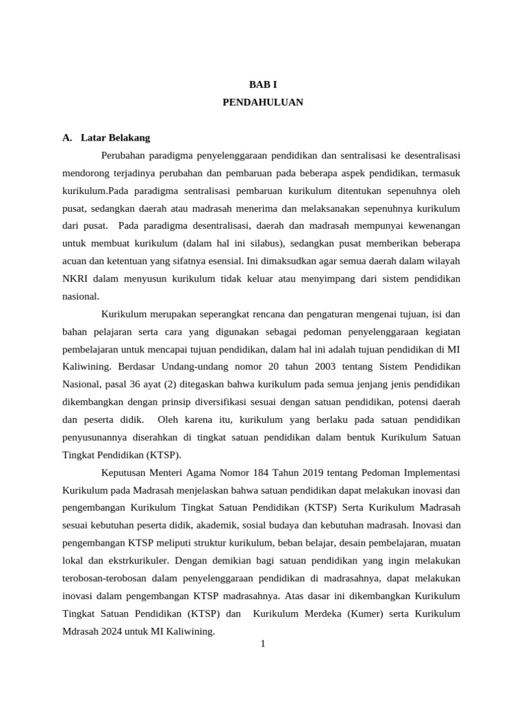 DRAFT Kurikulum MI 2024 Fix | PDF