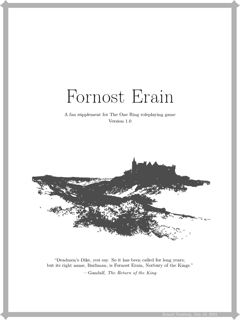 Place - Fornost Erain v1.0 | PDF | The Lord Of The Rings | Middle Earth